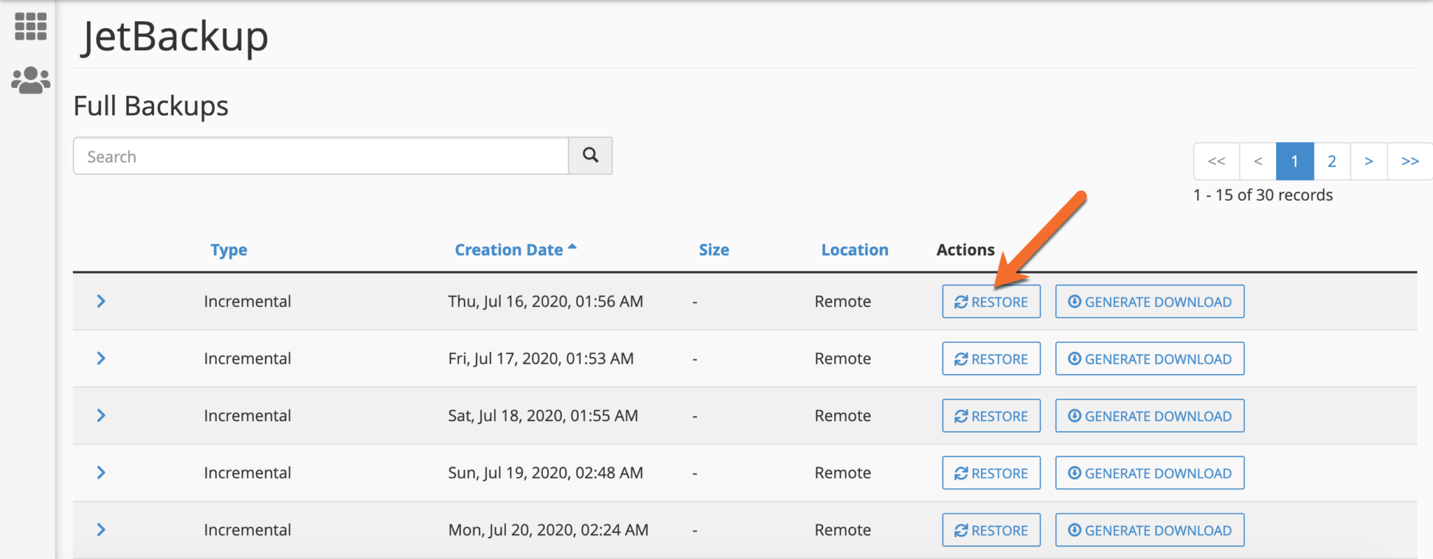 Easily Restore Backups Using JetBackup in cPanel – Knowledge Base
